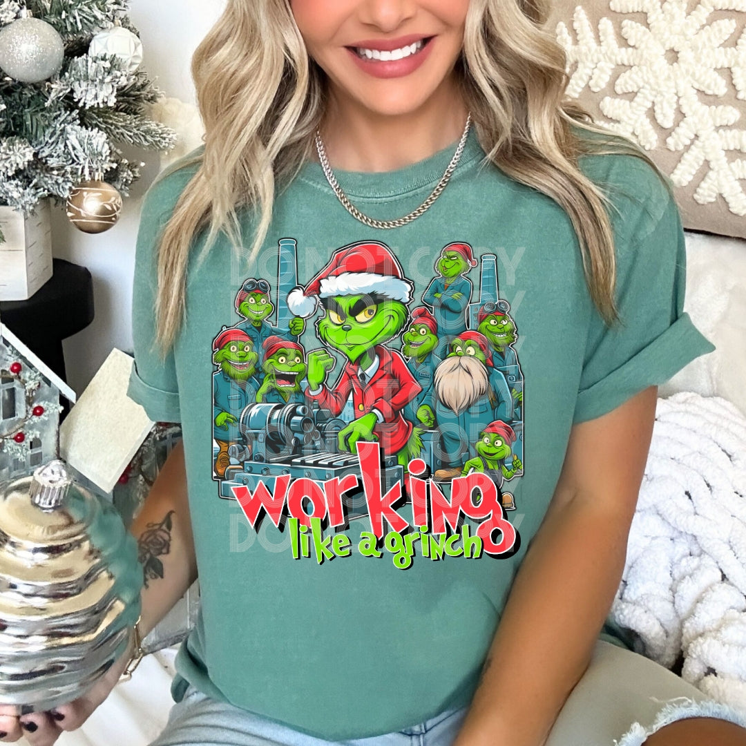 Factory Worker Grinch DTF Transfer – Dash of Sass DTF Transfers
